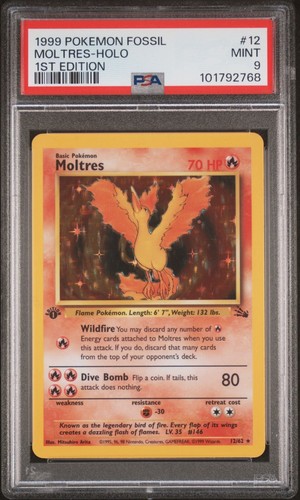 PSA 9 MOLTRES 12/62 HOLO 1999 1ST EDITION FOSSIL POKEMON | eBay