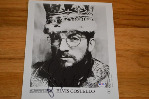 Elvis Costello ~ Vintage 8x10 Autographed B/W 1986 Promo Photo ~ PSA ...