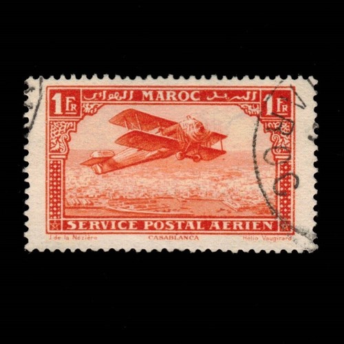 French Morocco, Scott C7, Air Post, Biplane over Casablanca, 1922-27 ...