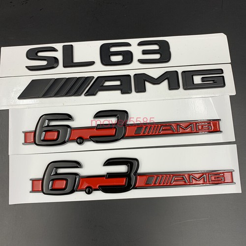 Gloss black "SL63 AMG 6.3AMG" Letters Trunk Embl Badge Sticker for ...