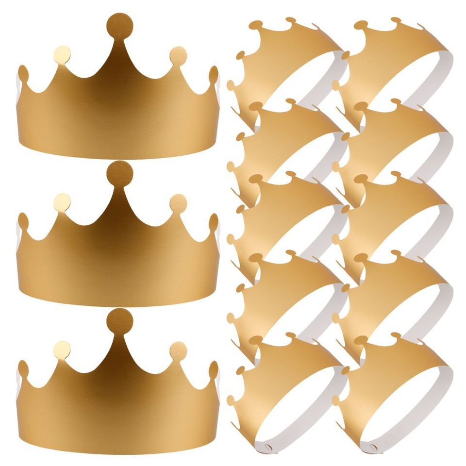 108 PCS Golden Paper Crown Hats Birthday Party Hats Party Supplies for ...