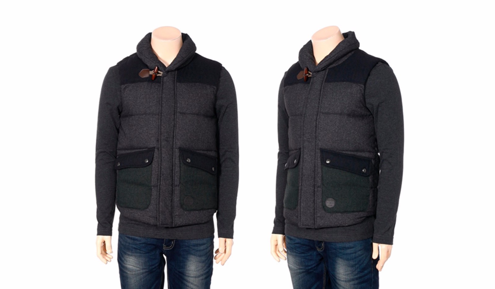 Chaleco acolchado Em Polham casual con botones y cremallera para hombre ...