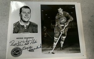 VINTAGE NHL 1968-69 OAKLAND SEALS GEORGE SWARBRICK SIGNED 8 x 10 PRESS ...