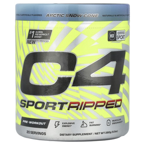 C4® Sport Ripped, Pre-Workout, Artic Snow Cone, 9.9 oz (280 g) | eBay