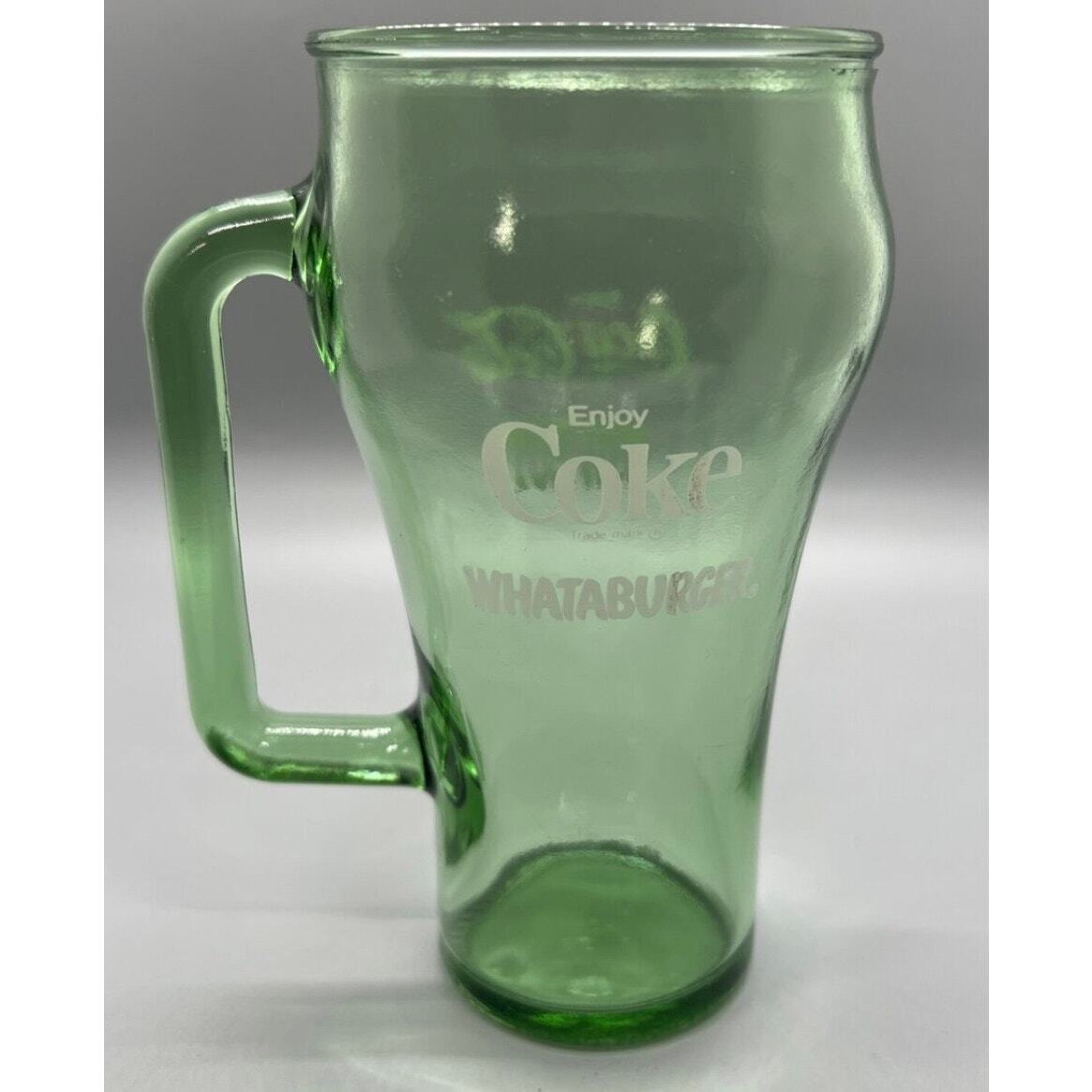 Coke Coca Cola Whataburger Dallas Cowboy Green Glass With Handle -1 | eBay