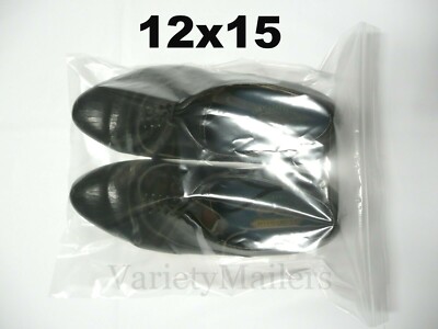15 Large Clear Reclosable Bags 12x15 Resealable Zip Lock Merchandise ...