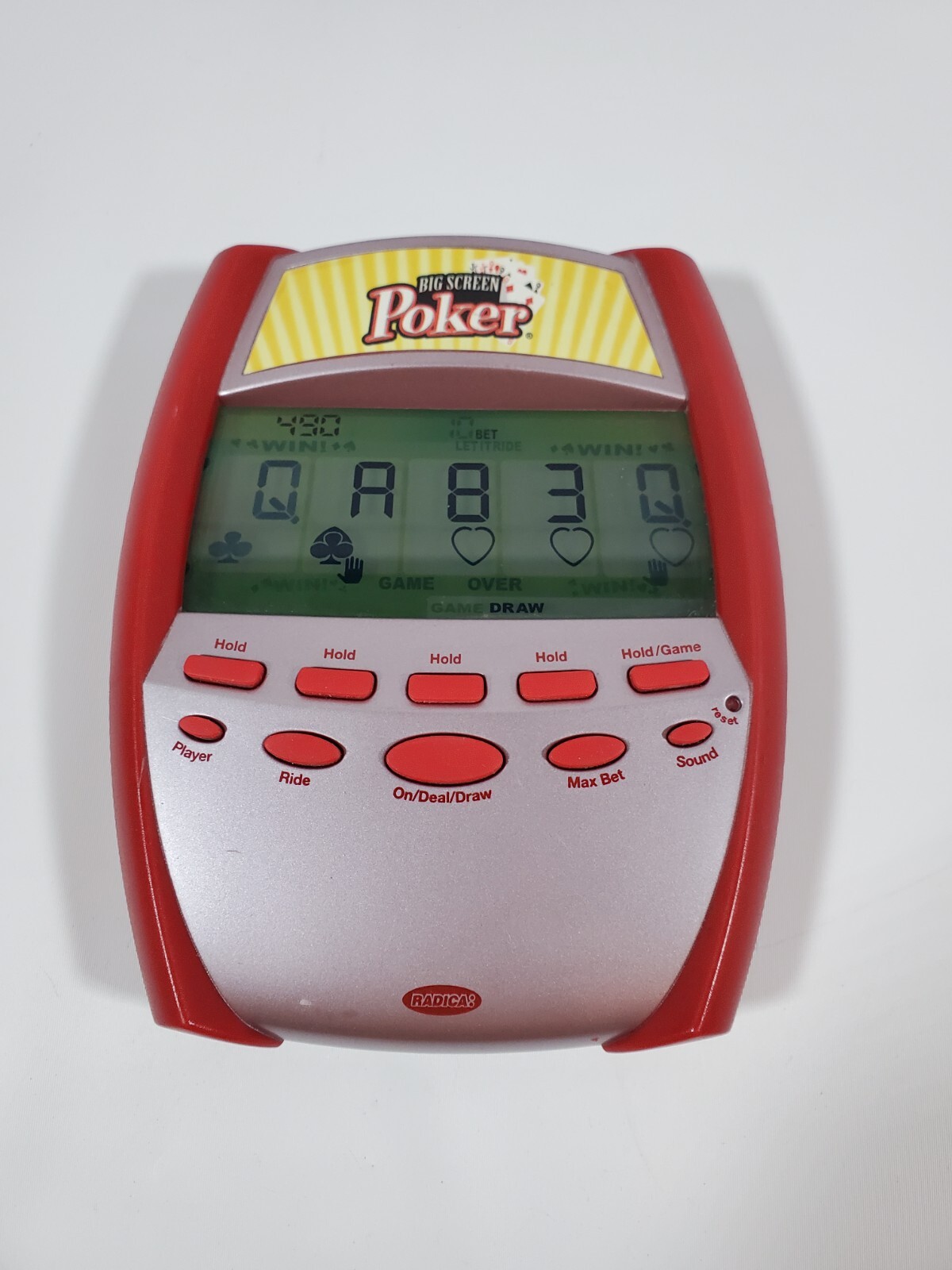 Radica BIG SCREEN POKER Handheld Electronic Game Instructions on Back ...
