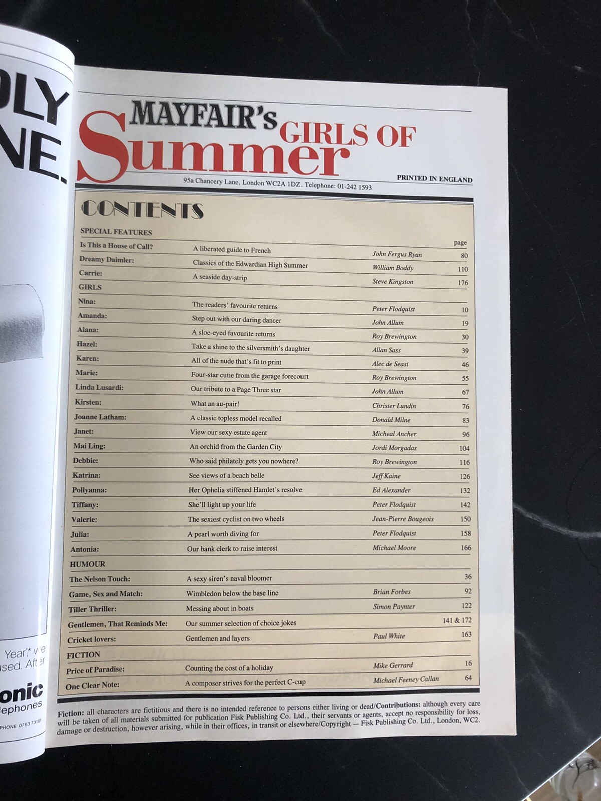 Mayfair Magazine Girls Of Summer No 2 - Linda Lusardi - Joanne Latham ...