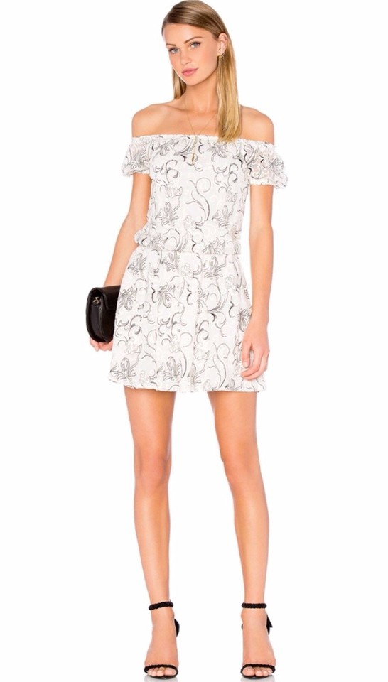 Alice + Olivia JANELL New Embroidered SILK Off the Shoulder Dress 10 ...