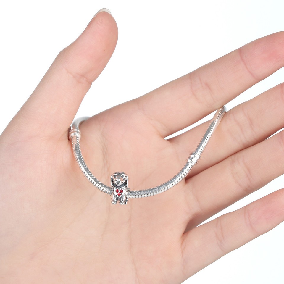 Lovely Puppy S925 Sterling Silver Fit Charm Bead With CZ Gem Present VOROCO | eBay UK