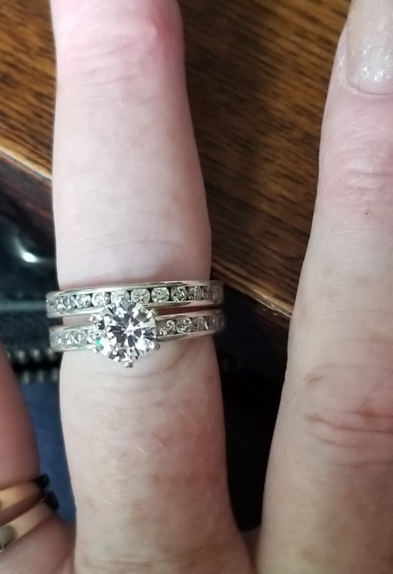 QVC Diamonique DQCZ Eternity Wedding band & Engagement sterling silver ...