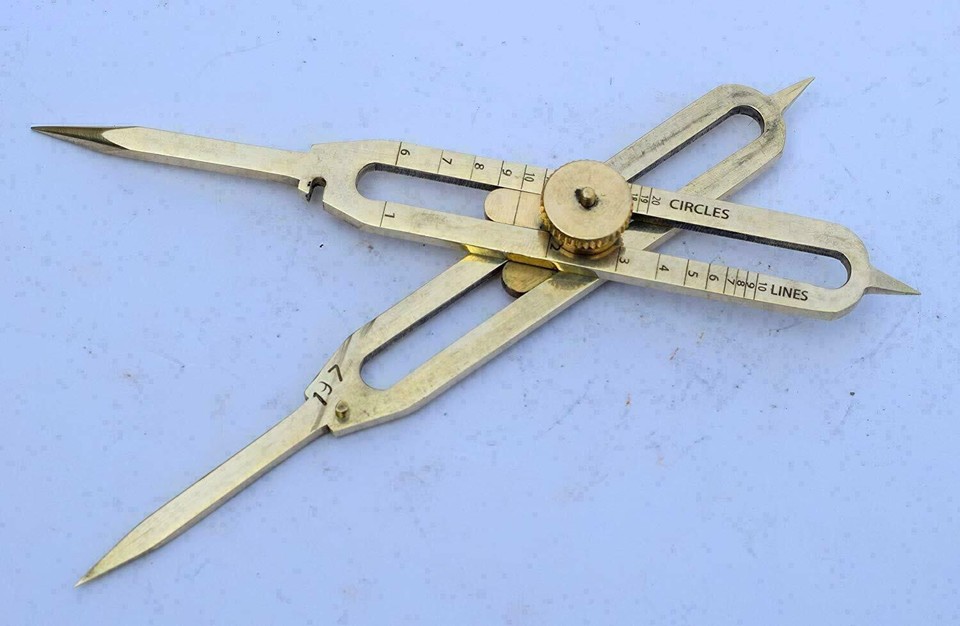Solid Brass 6" Navigational Compass Caliper Divider Drafting ...