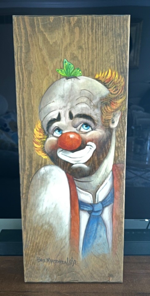 Brother Matthew Clown oil on carved wood | eBay