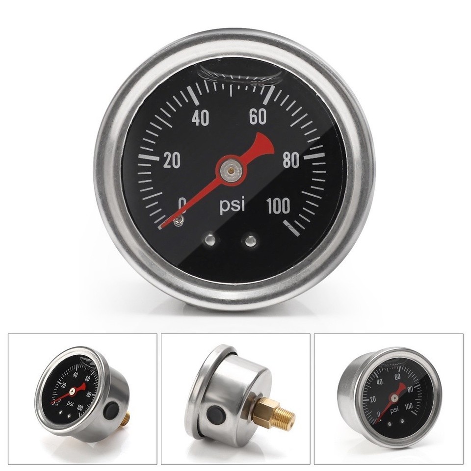 Fuel Pressure Gauge 18 Inch NPT Thread 0 100 PSI for Off Road and ...