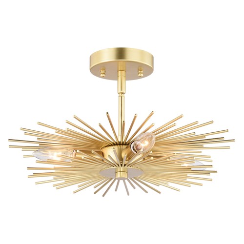 Nikko 4-Light Semi-Flush Mount in Mid-Century Modern and Starburst ...