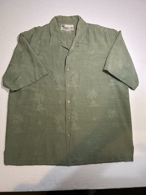Kula Kula Men's Living in The Tropics 100% Silk Hawaiian Shirt Size L ...