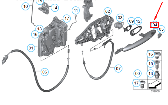 MINI Cooper Clubman F54 Front Right Outside Door Handle 51217327344 ...