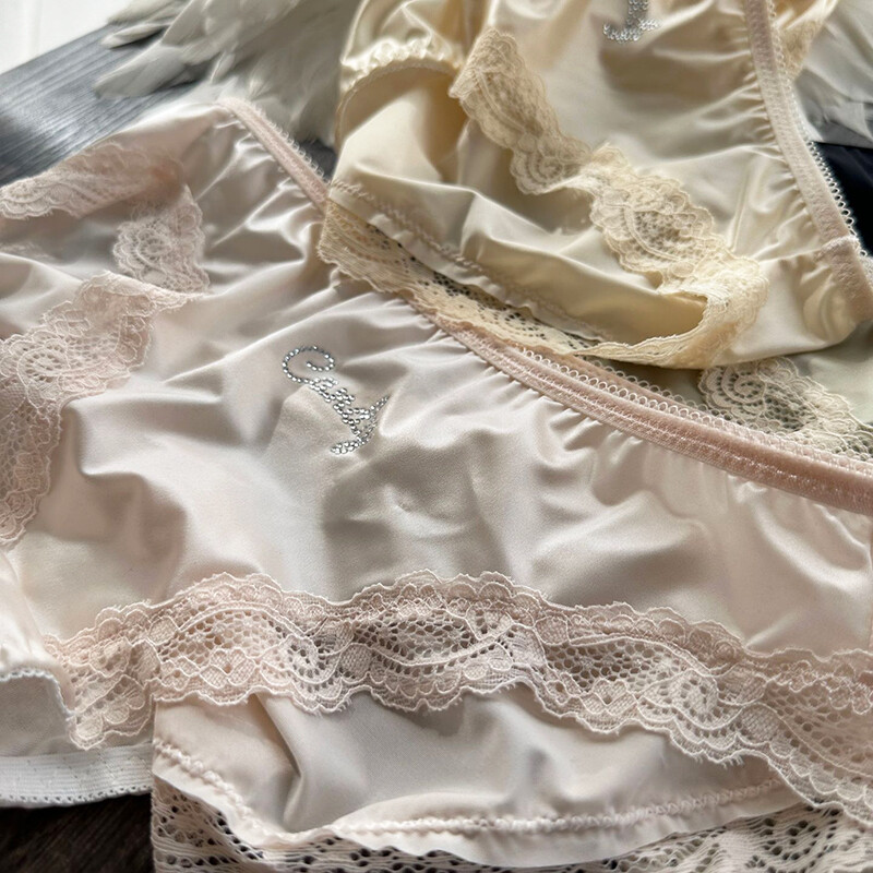 4 Packs Lot Sexy Womens Satin Panties Full Briefs Lace Lady Underwear ...