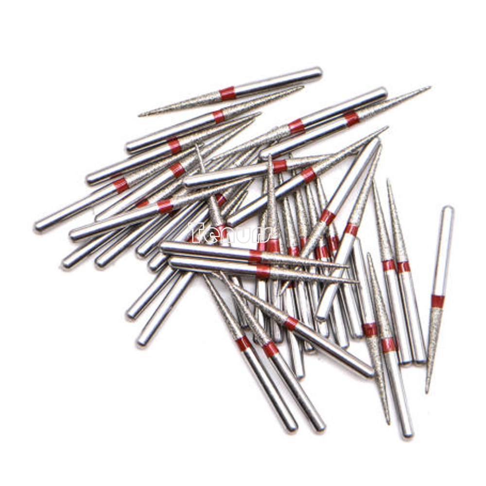 50pc TC-11F High Speed FG Diamond Burs for dental Polishing Smoothing ...