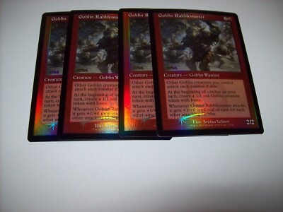 MTG Goblin Rabblemaster Foil x4 30th Anniversary Promos Playset NM Free ...