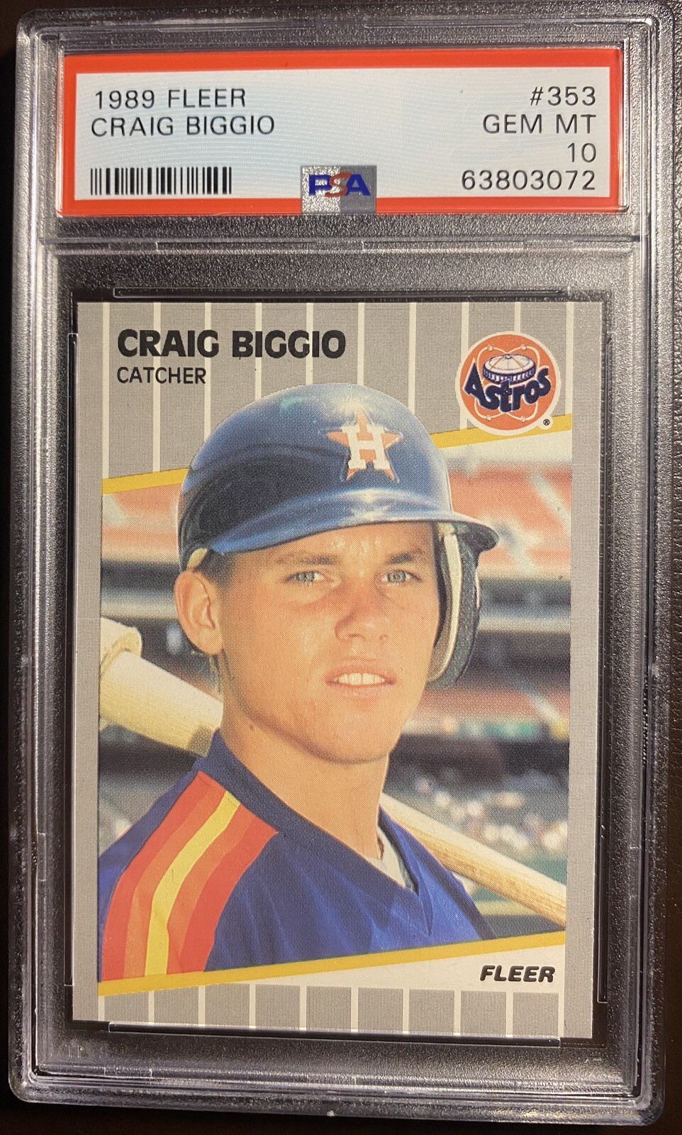 1989 Fleer CRAIG BIGGIO RC #353 PSA 10 (GEM MINT) Rookie HOF Astros | eBay