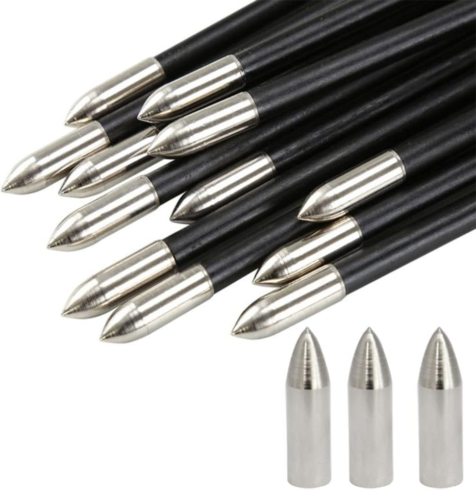 12Pcs Field Tips Target Point Arrowhead Arrow Heads 100 Grain Glue on ...