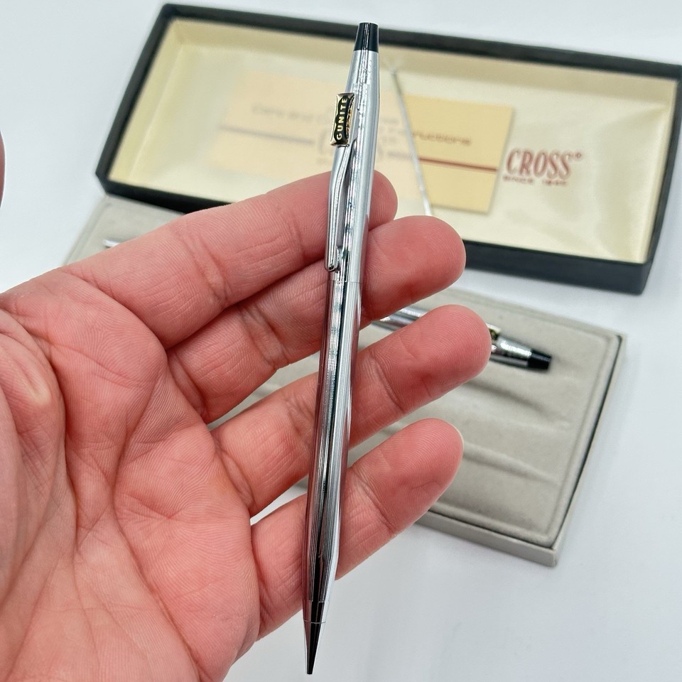 Vintage CROSS Lustrous Chrome Filled Pen & Pencil Box Set - Gunite Made ...