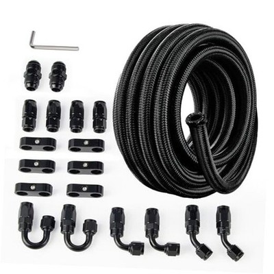 6AN Fuel Line Kit, 6AN Nylon Braided Fuel Line Hose Fitting Kit CPE 6AN ...