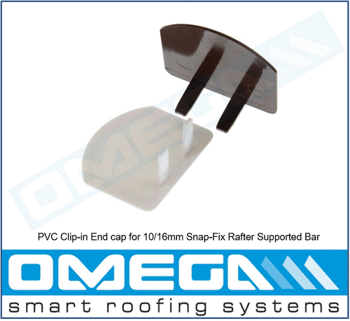 PVC Clip-in End Cap - for Snap Down, Rafter Supported Glazing Bars (10 ...