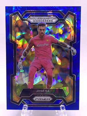 2023-24 Panini Prizm EPL Blue Cracked Ice JOSE SA 18/75 Wolverhampton ...