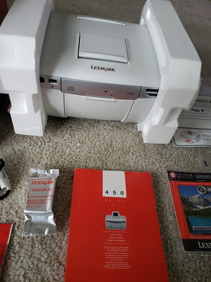 Lexmark P450 Digital 4"x6" Photo Inkjet Printer W/CD Burner + 2 Pks ...