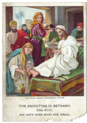 Holy Cards - Flowers Victorian Religious Card C 1880S