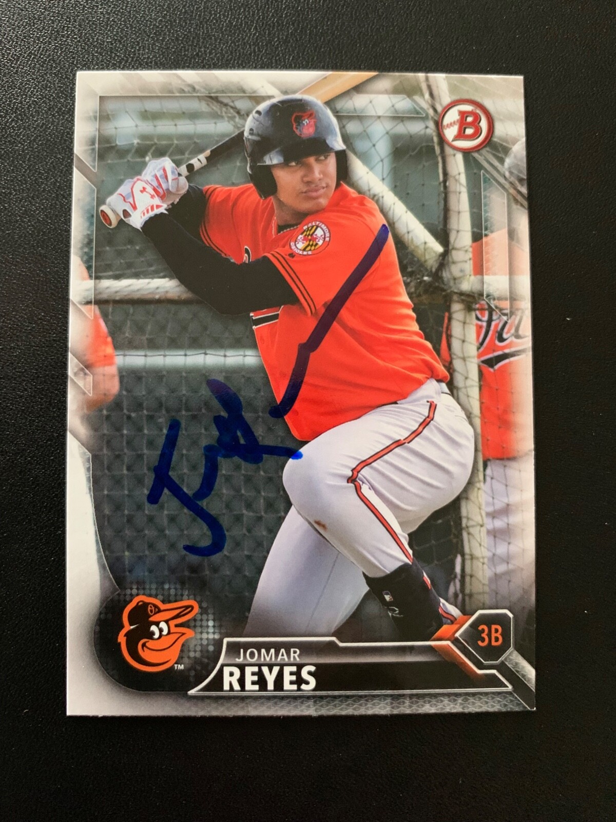 Jomar Reyes Signed 2016 Bowman Draft Card Baltimore Orioles Autograph COA | eBay