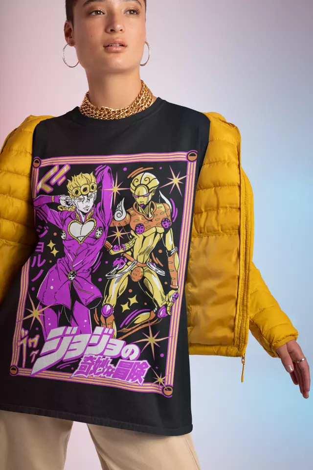 Jojo's Bizzare Adventure T-Shirt Giorno Josuke Girl Kawaii Anime Shirt ...
