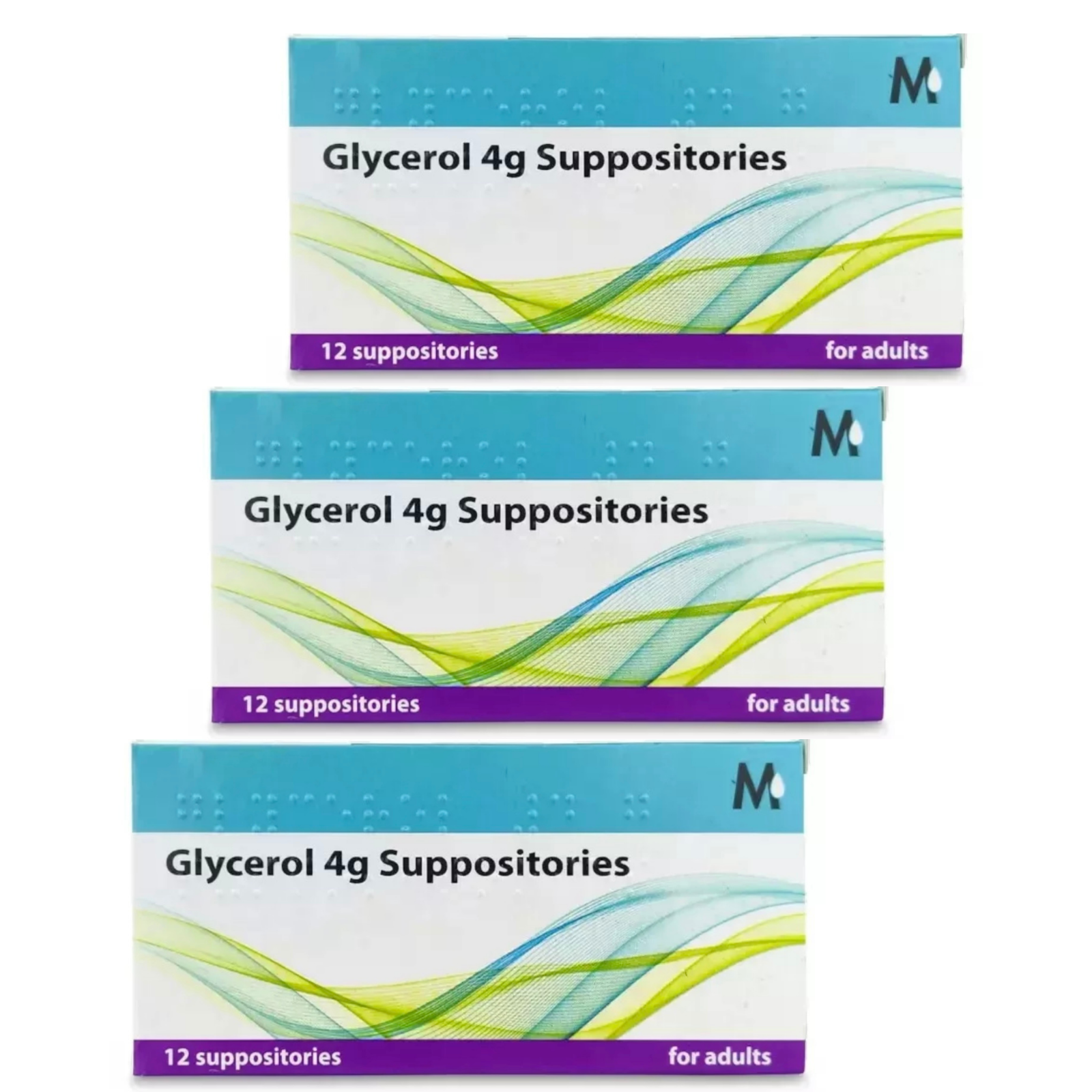 3 x Packs of 12 (36 total) Glycerin / Glycerol Suppositories 4g ...