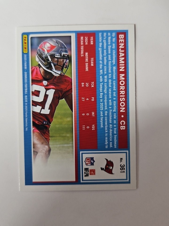 2025 Donruss Benjamin Morrison Press Proof Red Rated Rookie #361 | eBay