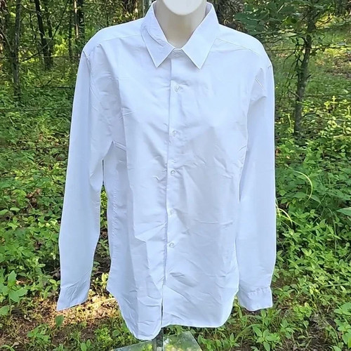 mercer & spring Women's Medium White Button Front Dress Shirt NWOT | eBay