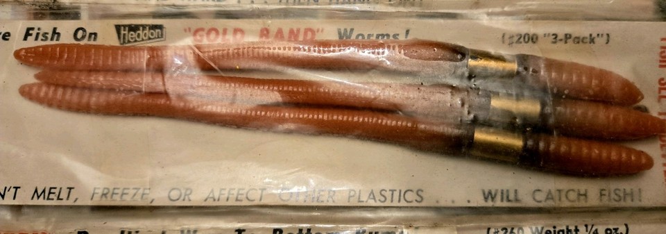 Heddon vintage fishing lure worms, 5 packs. | eBay