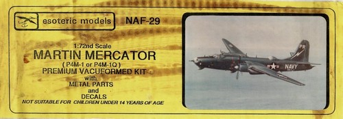 ** RARE ** 1/72 ESOTERIC Vacuform NAF-29; Martin MERCATOR P4M-1 or P4M ...