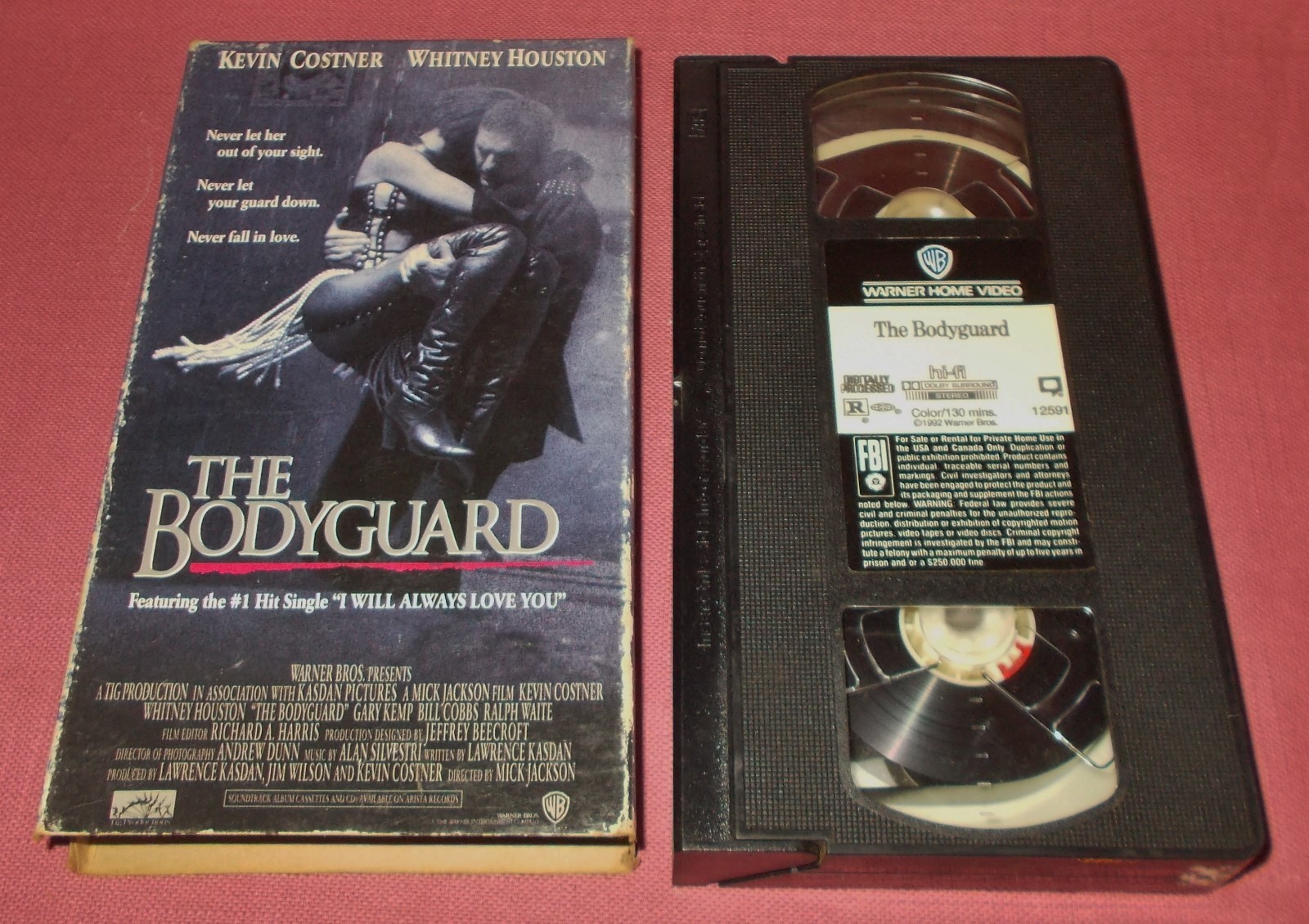1993 THE BODYGUARD VHS MOVIE Kevin Cosner Whitney Houston + 85391259138 ...