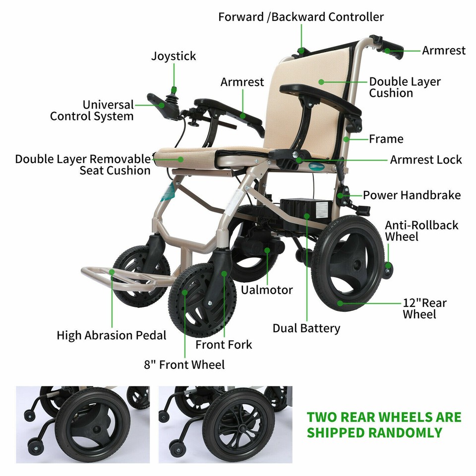 Electric Lightweight Folding Motorized Power Wheelchair Medical ...