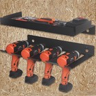Drill Storage Rack w/ Storage Shelf Wall Mount Heavy Duty Metal Power ...