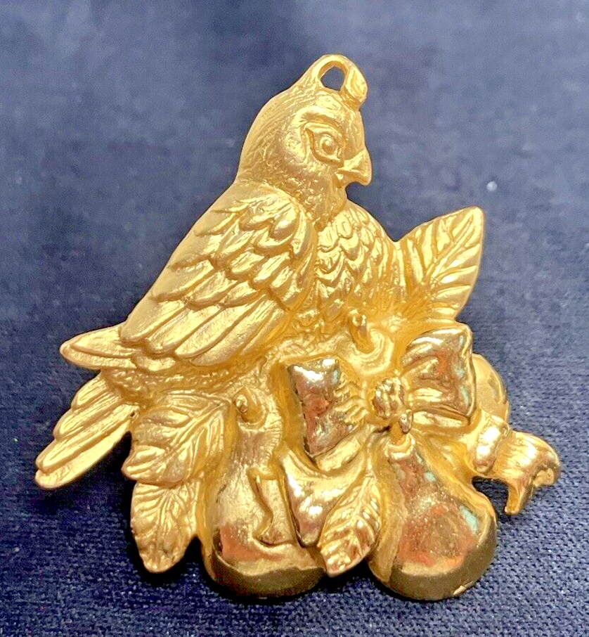 Vintage Robyn Rush Partridge in a Pear Tree Brooch Pin Gold Tone Metal ...