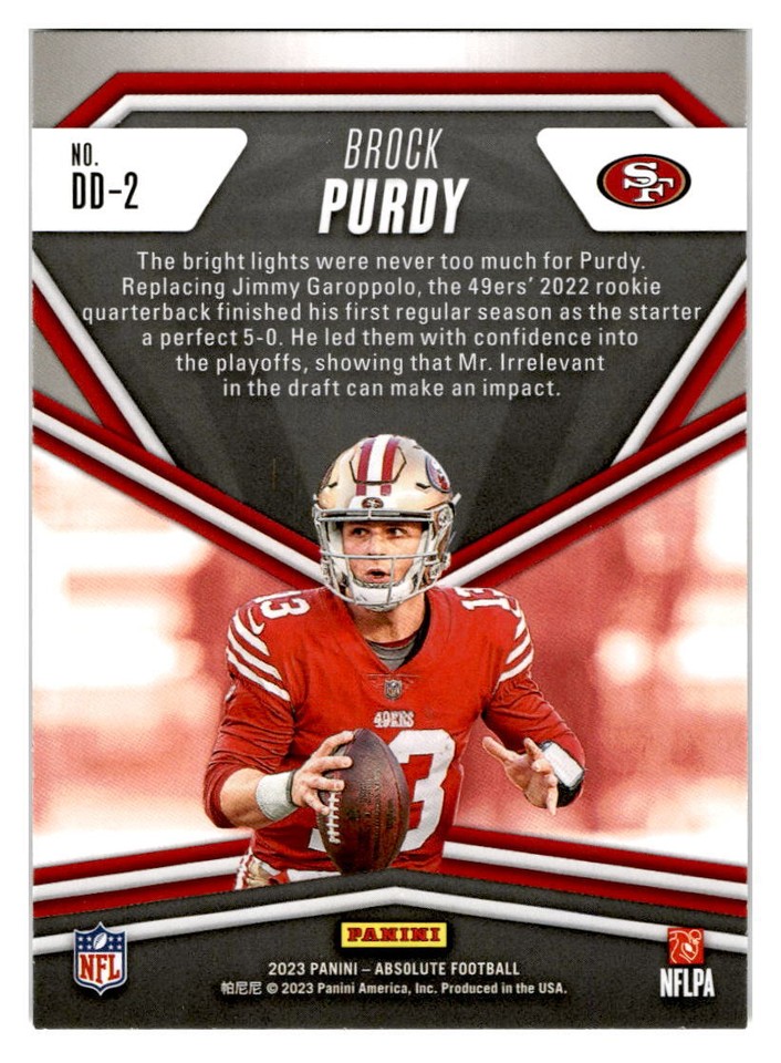 2023 Panini Absolute #DD-2 Brock Purdy Draft Diamonds | eBay