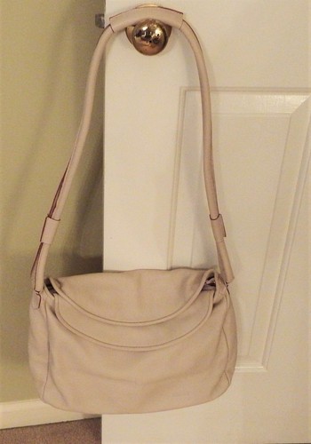 NEW AUTHENIC BALLY BEIGE LEATHER PURSE/HANDBAG/W LOGOS & DRAWSTRING ...