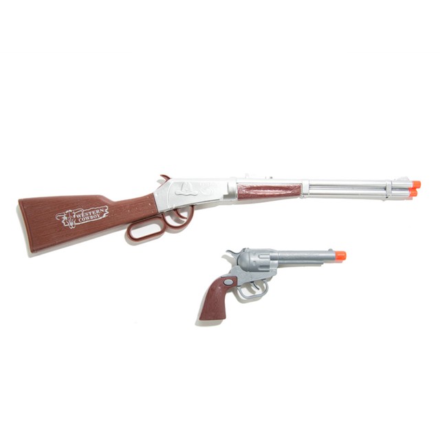 Kids Toy Guns Wild Western Cowboy Revolver Pistols &repeater Rifle Set ...