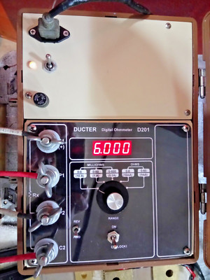 DUCTER,MODEL D-201 ,AVO,MEGGER,BIDDLE, DIGITAL LOW RESISTANCE OHMMETER ...