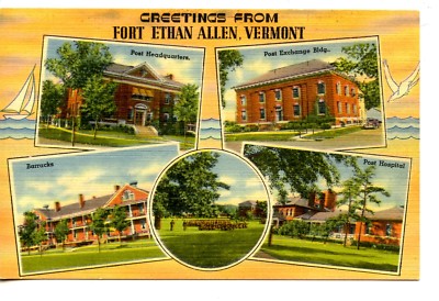 Greetings From Fort Ethan Allen-Post Buildings-Barracks-Vermont-Vintage ...