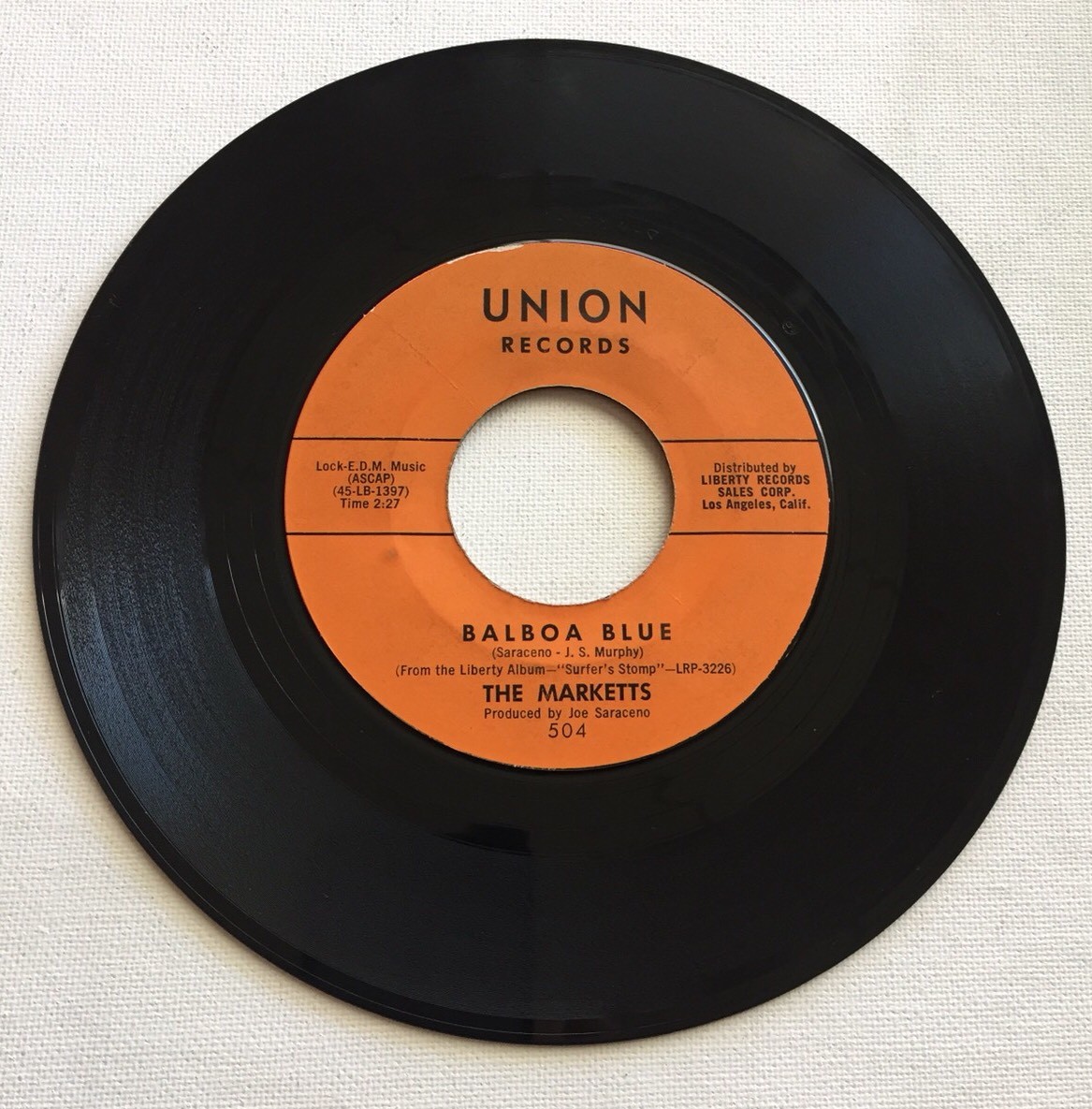 THE MARKETTS, BALBOA BLUE, UNION#504, 45 RECORD, 1962 | eBay