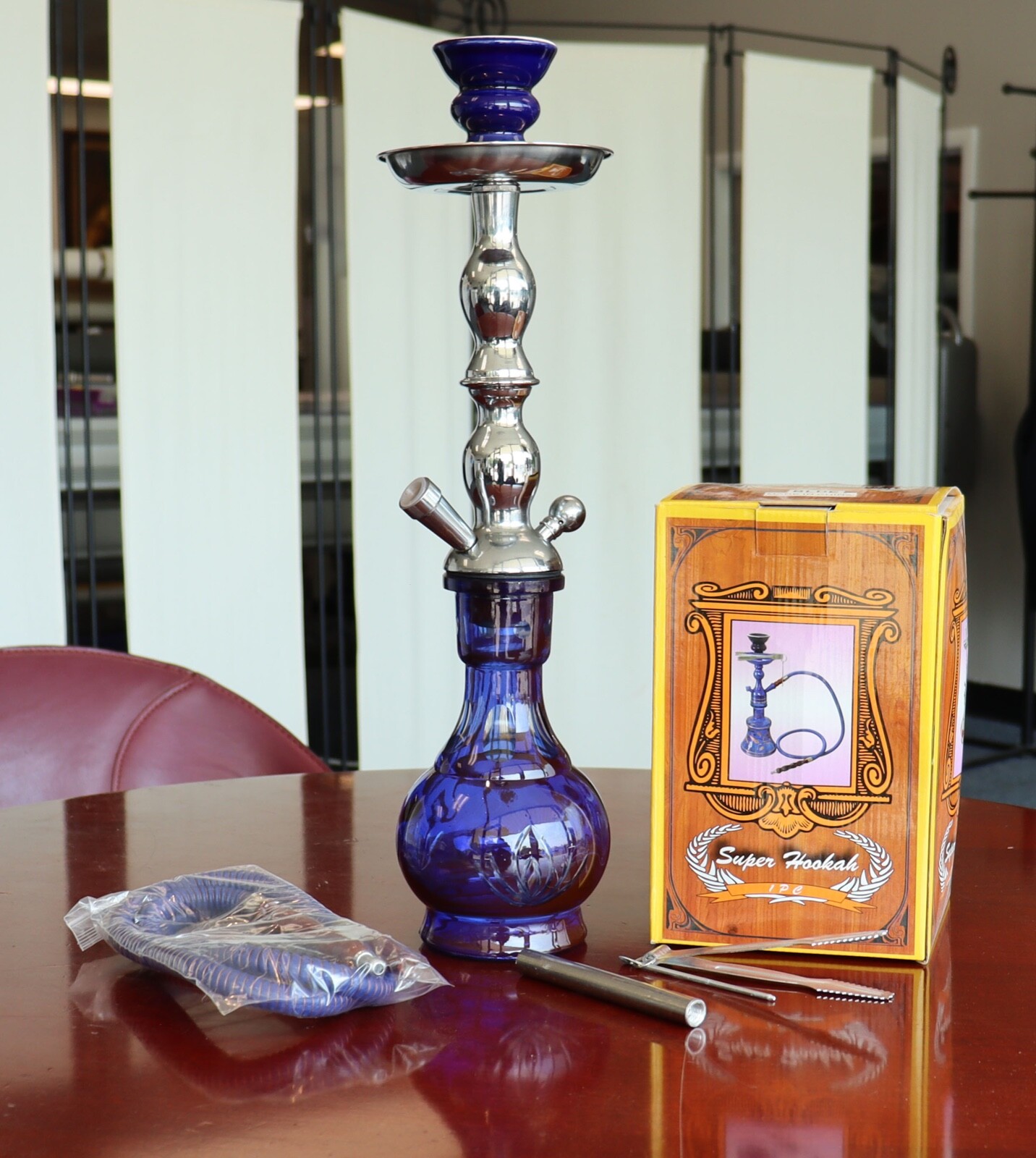 Blue Glass Super Hookah IPC 17 inch tall with 48 inch hose | eBay